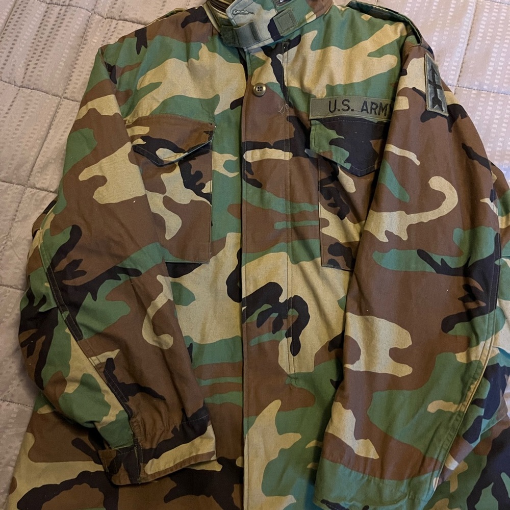 Authentic M65 Field Jacket Bdu Woodland Camouflage - Gem